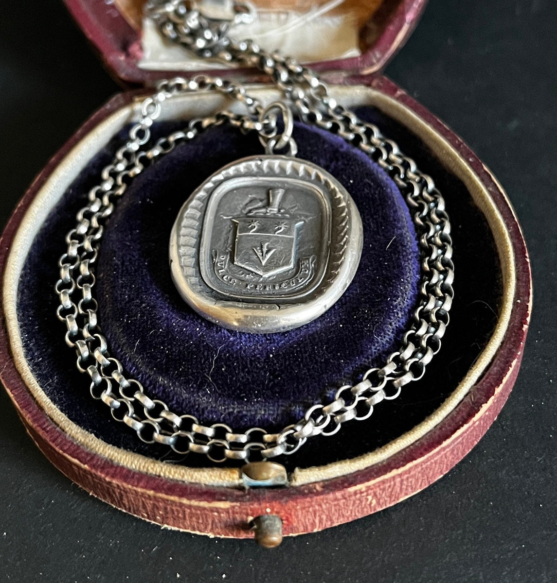 Dulce Periculum, Sweet Danger. Antique wax letter seal featuring spurs ...